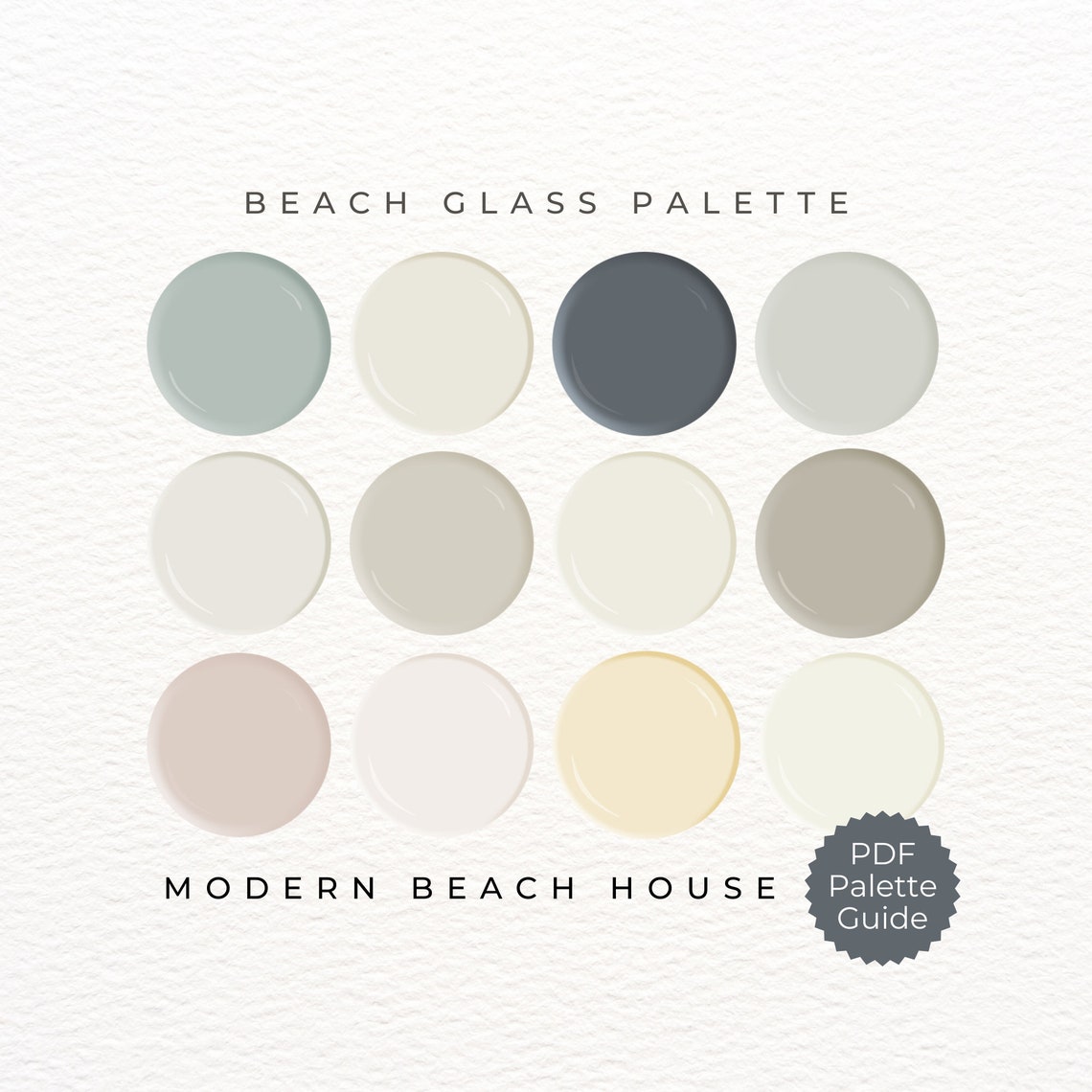 Beach House Color Palette | Benjamin Moore Beach Glass Paint | Coastal ...