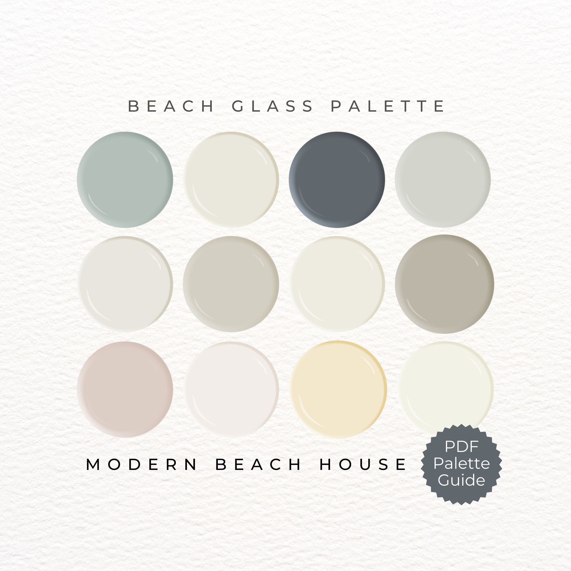 Beach House Color Palette | Benjamin Moore Beach Glass Paint | Coastal ...