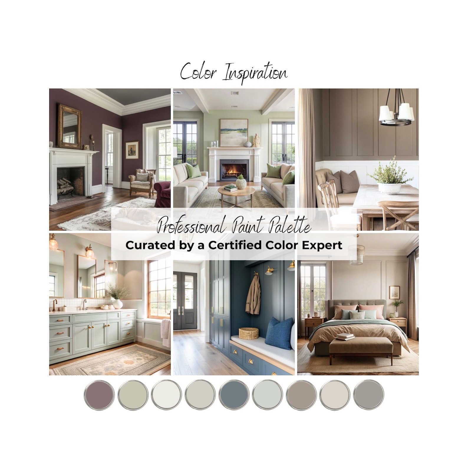 Benjamin Moore Cinnamon Slate Paint Palette, Color of the Year 2025, BM ...