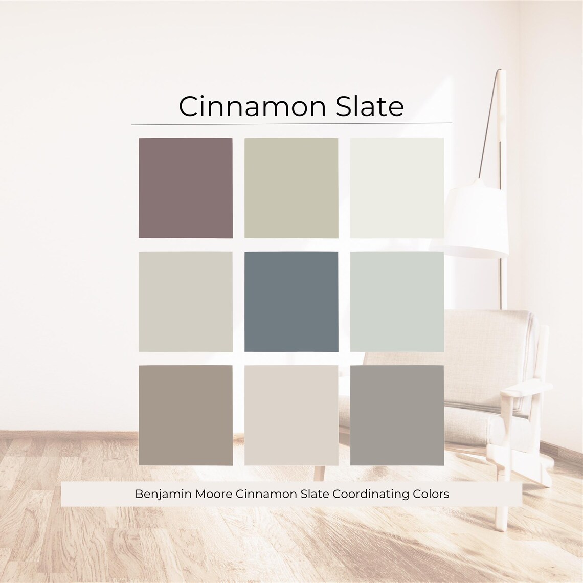 Benjamin Moore Cinnamon Slate Paint Palette, Color of the Year 2025, BM ...