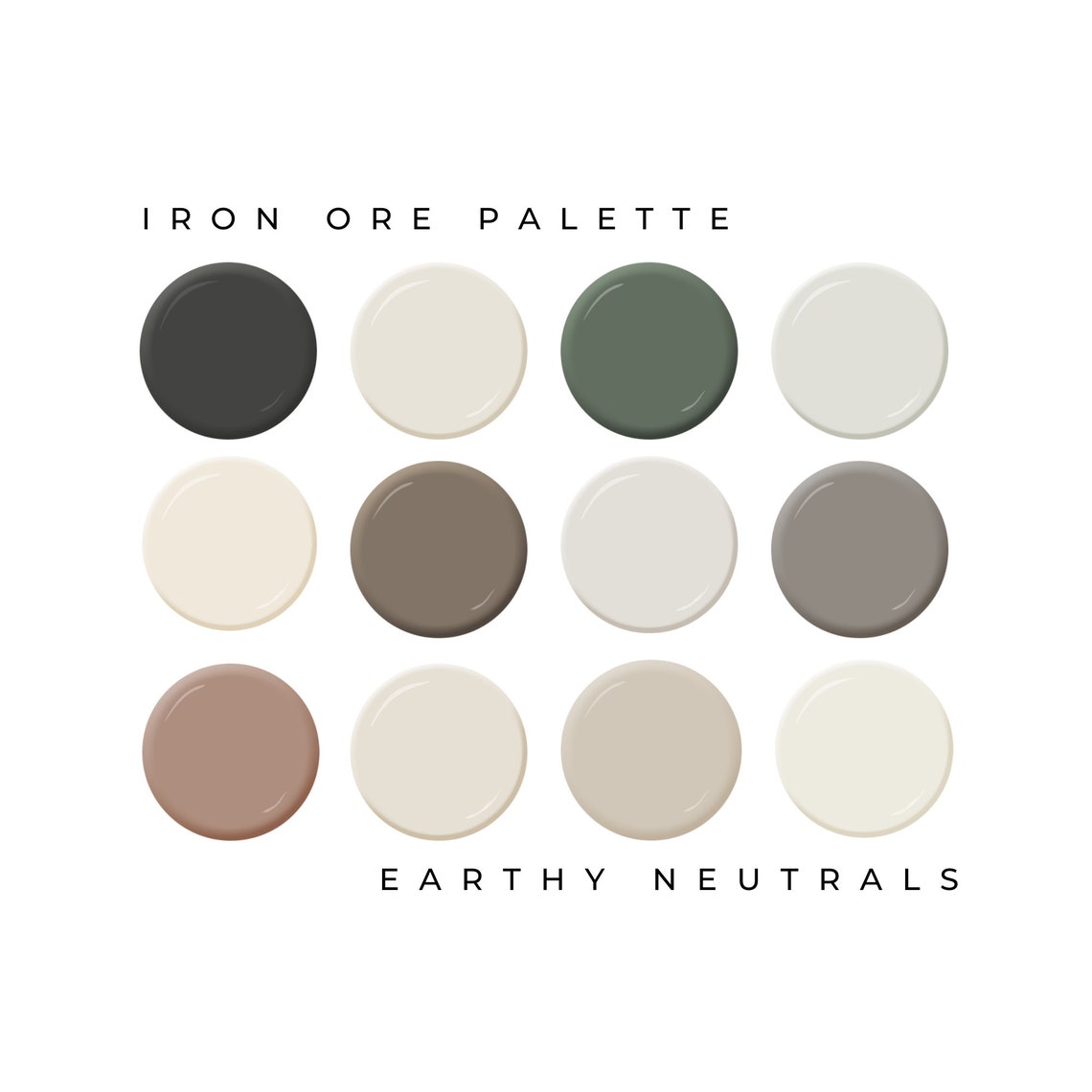 Iron Ore Color Palette | Sherwin Williams | Earthy Neutral Paint | Warm ...