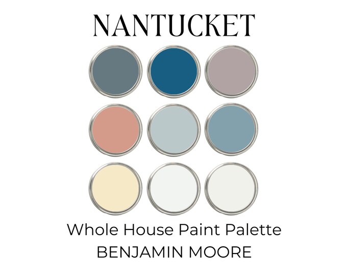 Nantucket Gray Paint Color Palette, Benjamin Moore, Interior Paint ...