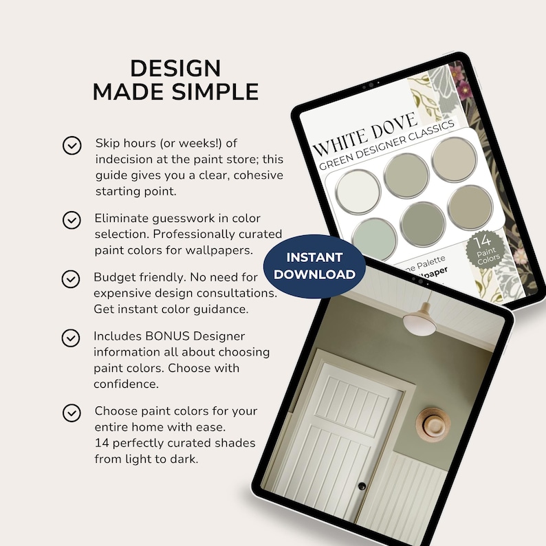 Benjamin Moore White Dove Color Palette: Paint & Wallpaper Guide (PDF ...