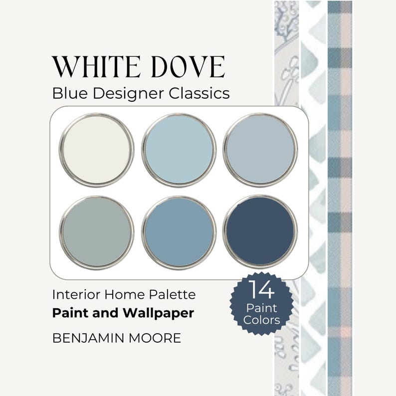 Benjamin Moore White Dove Color Palette, Blue Paint Colors for Walls ...