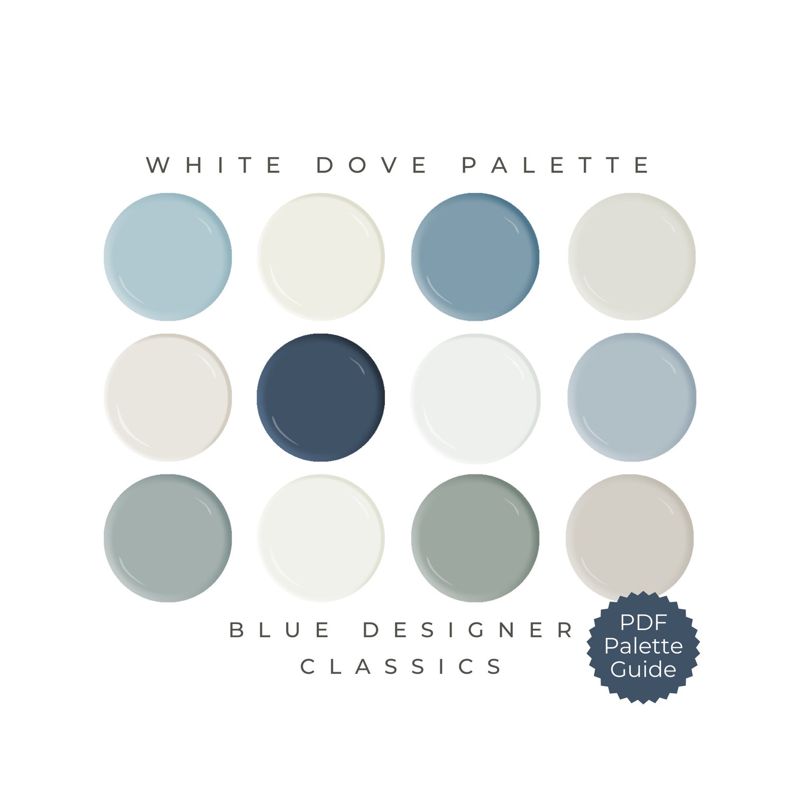 White Dove Palette Benjamin Moore Blue Designer Classics Whole House ...