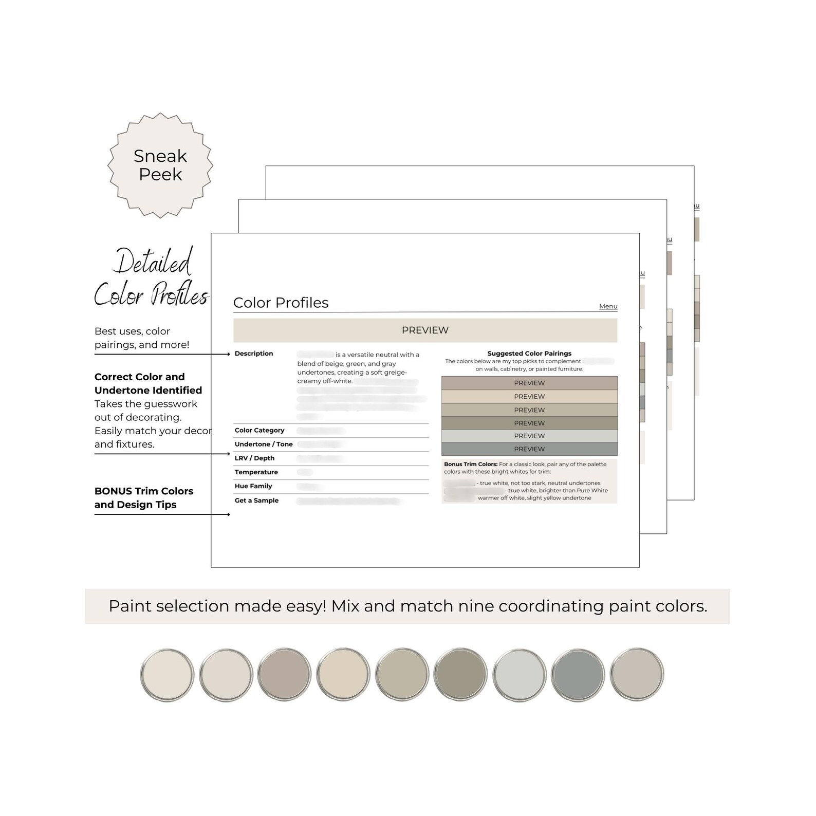 Sherwin Williams Greige Color Palette, Timeless Paint Colors, Warm ...