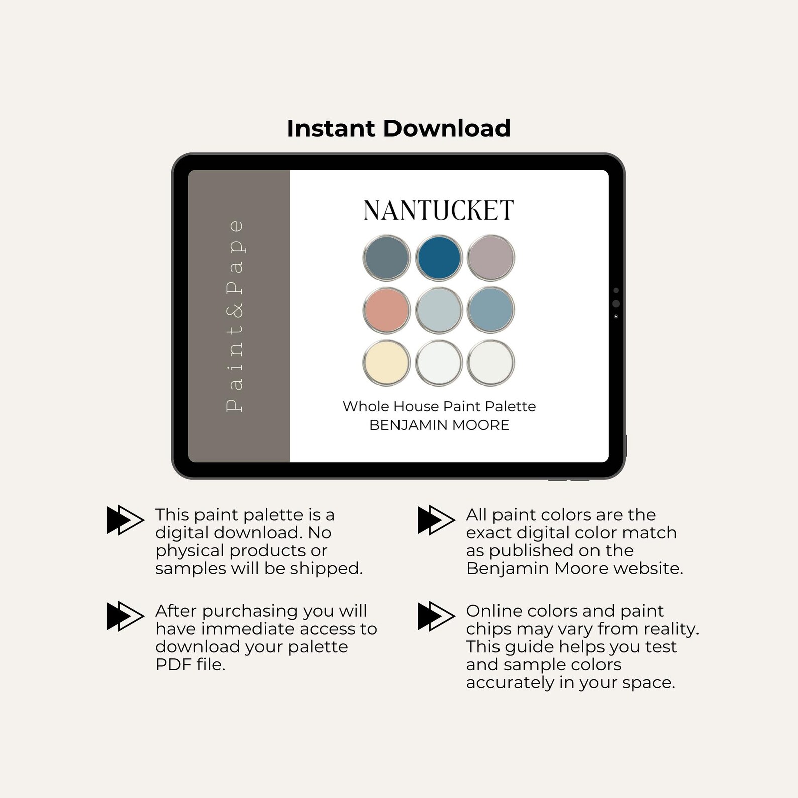 Nantucket Paint Colors, Benjamin Moore Coastal Interior Paint Palette ...