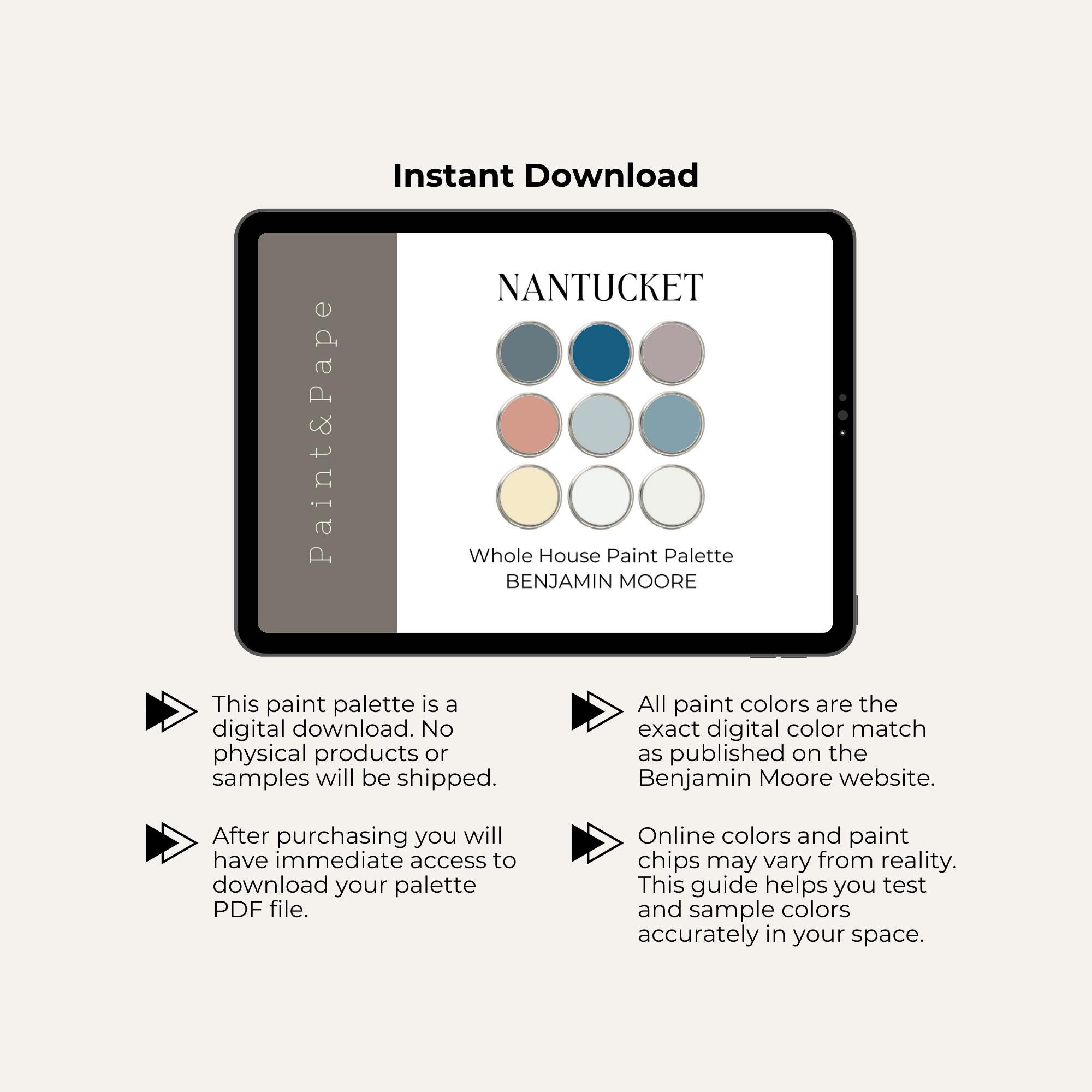 Nantucket Paint Colors, Benjamin Moore Coastal Interior Paint Palette ...