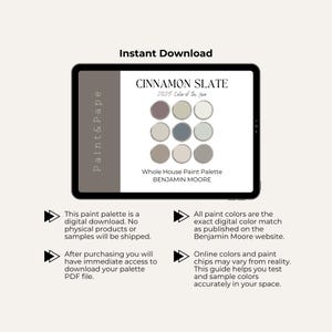 Benjamin Moore Cinnamon Slate Paint Palette, Color of the Year 2025, BM ...