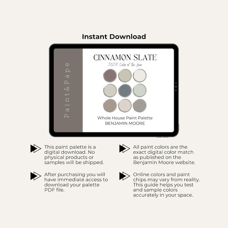 Benjamin Moore Cinnamon Slate Paint Palette, Color of the Year 2025, BM ...