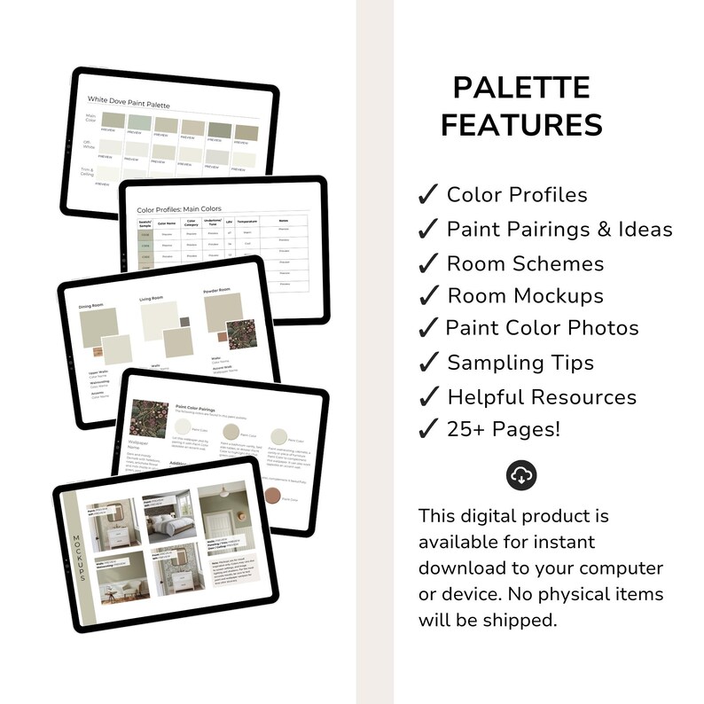 Benjamin Moore White Dove Color Palette: Paint & Wallpaper Guide (PDF ...