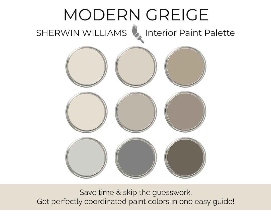 Greige Paint Palette, Warm Taupe Colors From Sherwin Williams, Warm ...