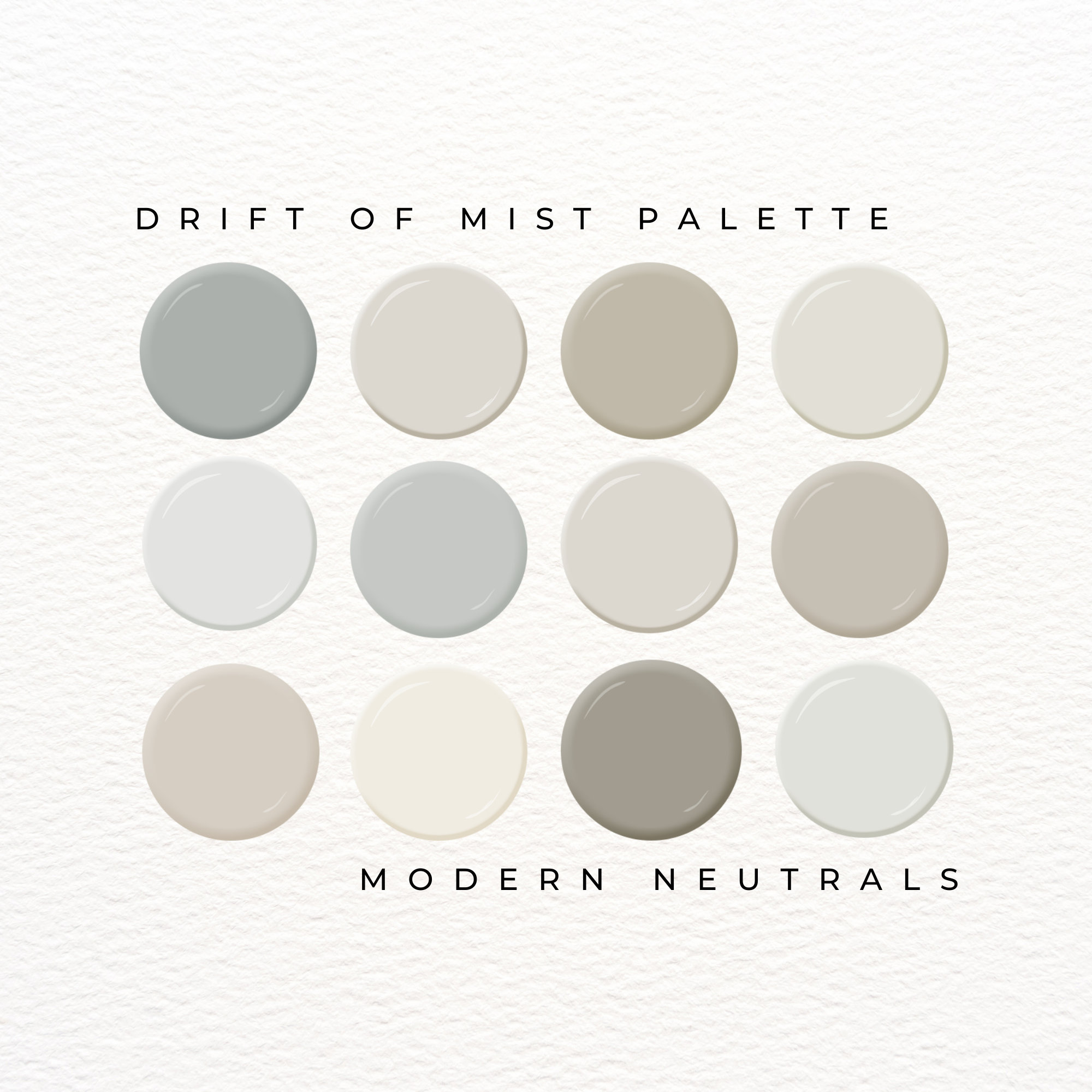 Sherwin Williams Drift of Mist Paint Palette, Sherwin Williams Greige ...