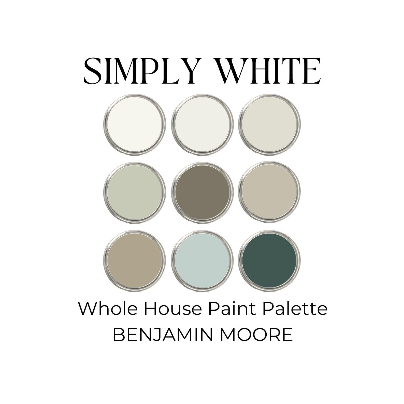 Simply White Color Palette, Simply White Benjamin Moore, Whole House ...