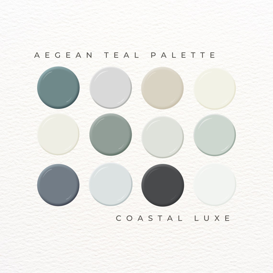 Aegean Teal Color Palette Benjamin Moore Whole House Palette Beach ...