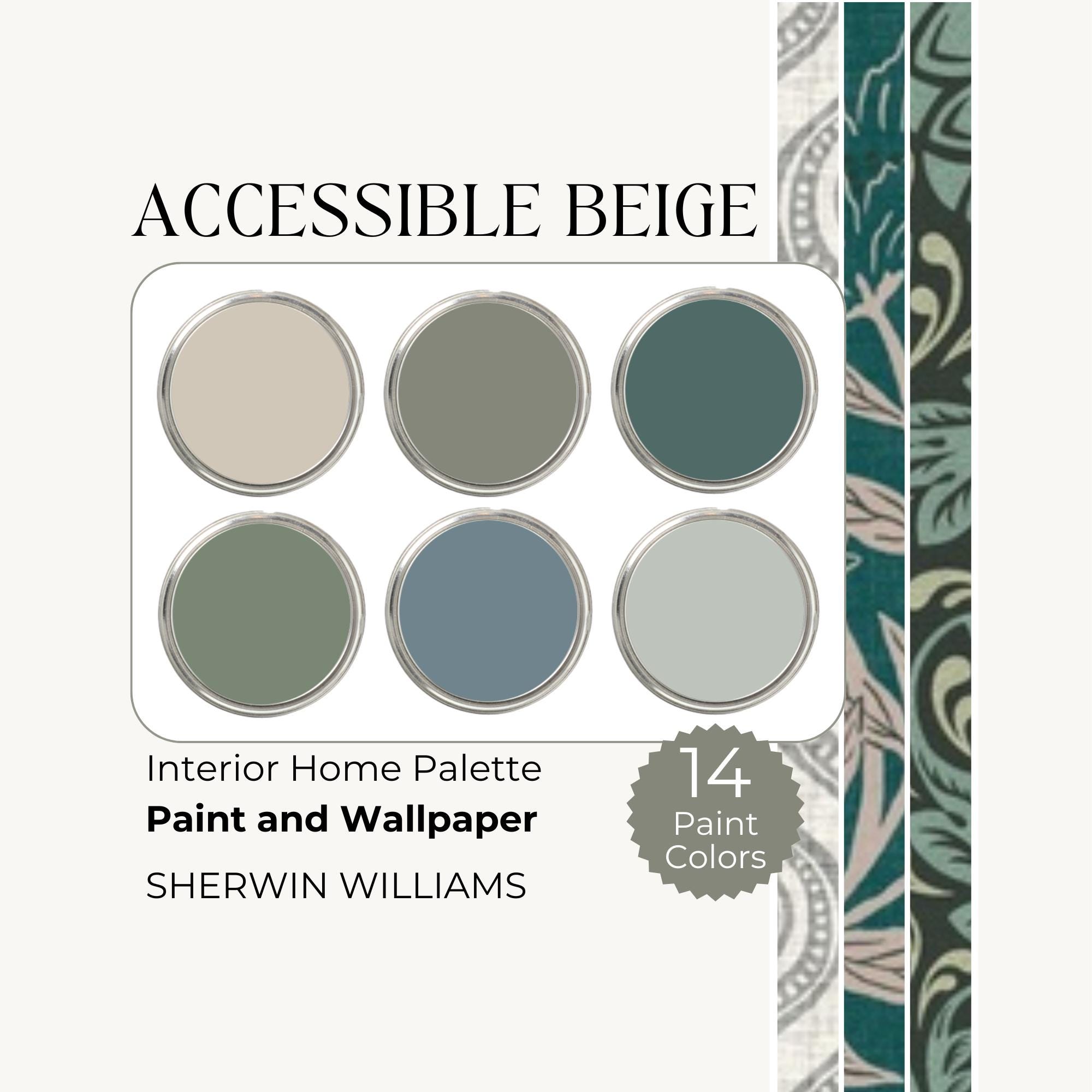 Accessible Beige Color Palette, Wallpaper and Paint Pairings ...
