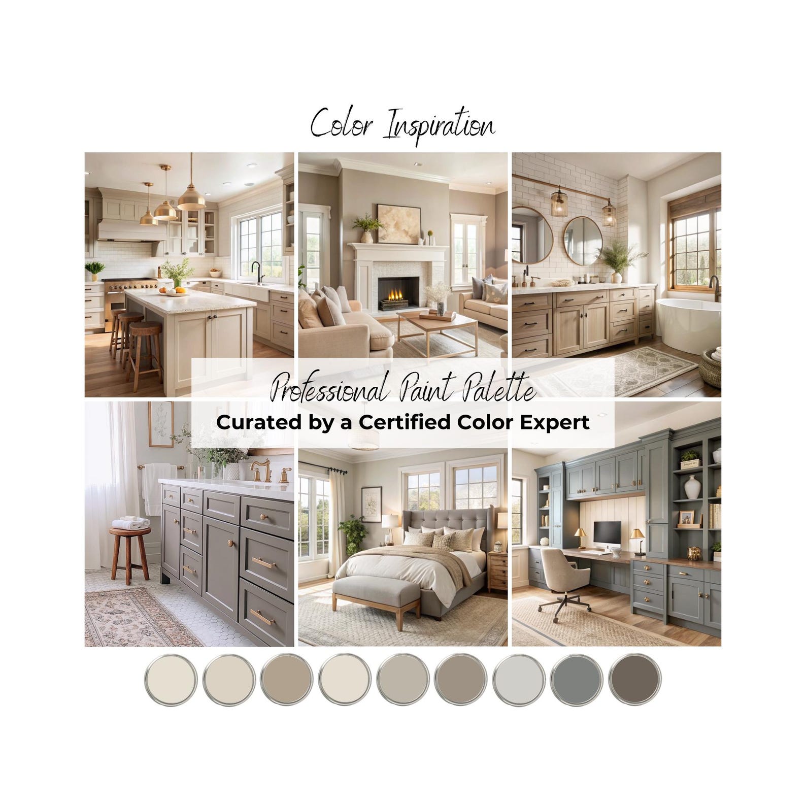 Sherwin Williams Greige Color Palette, Warm Neutral Paint Colors ...