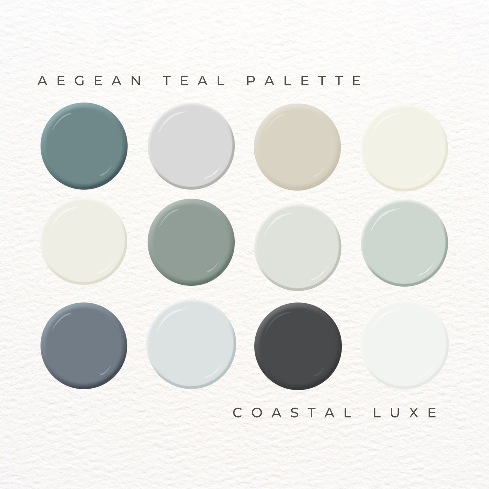 Aegean Teal Color Palette Benjamin Moore Whole House Palette Beach ...