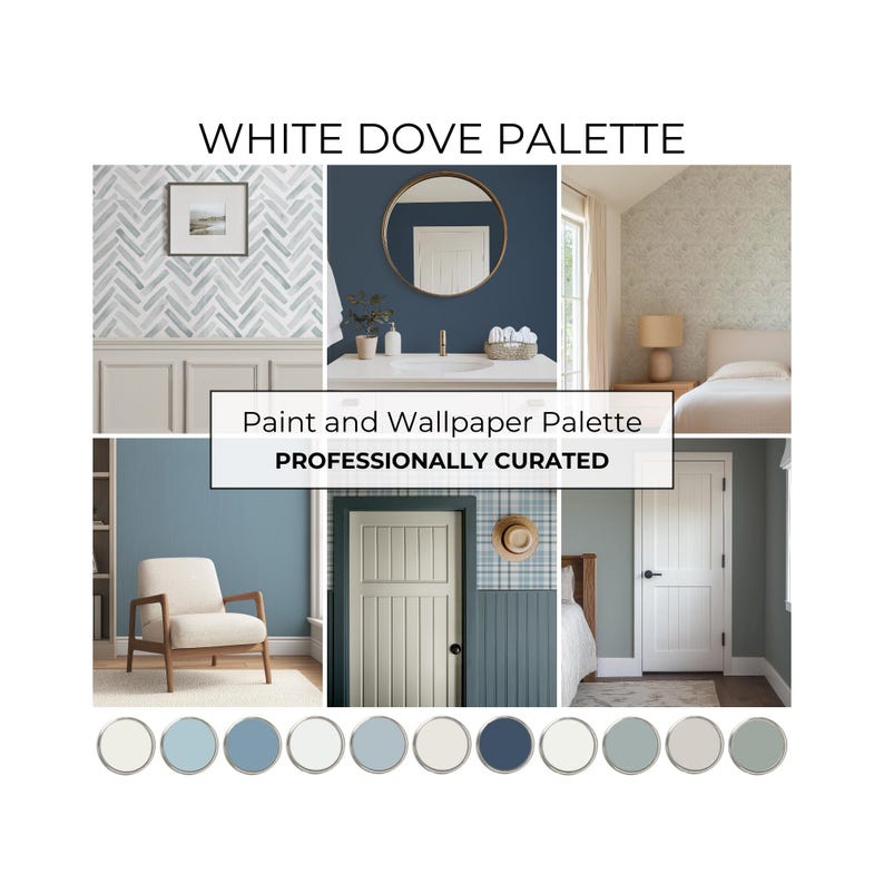 Benjamin Moore White Dove Color Palette, Blue Paint Colors for Walls ...