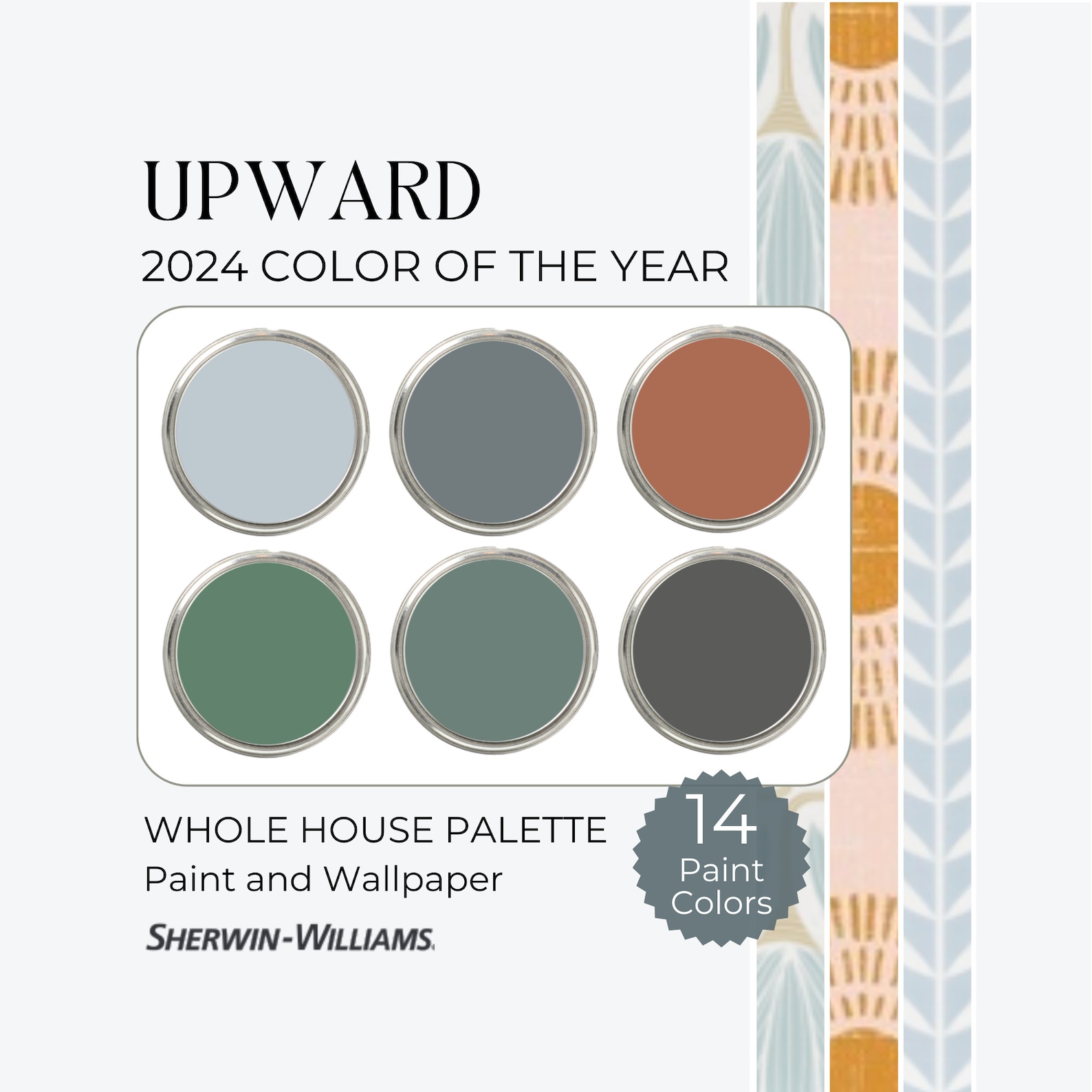 Upward Paint Palette | Sherwin Williams Whole House Color Scheme | 2024 ...