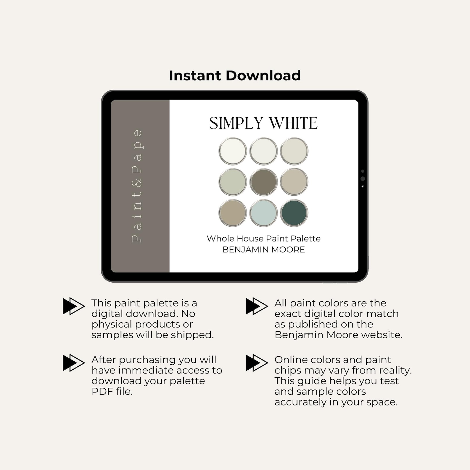 Simply White Color Palette, Simply White Benjamin Moore, Whole House ...