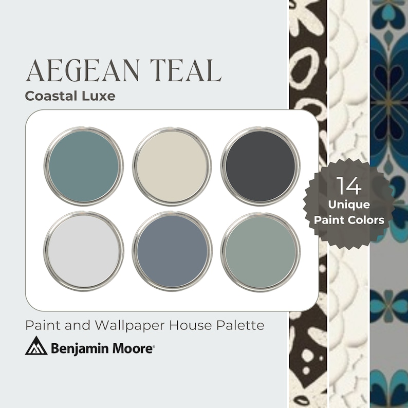 Aegean Teal Benjamin Moore Color Palette Benjamin Moore - Etsy Canada