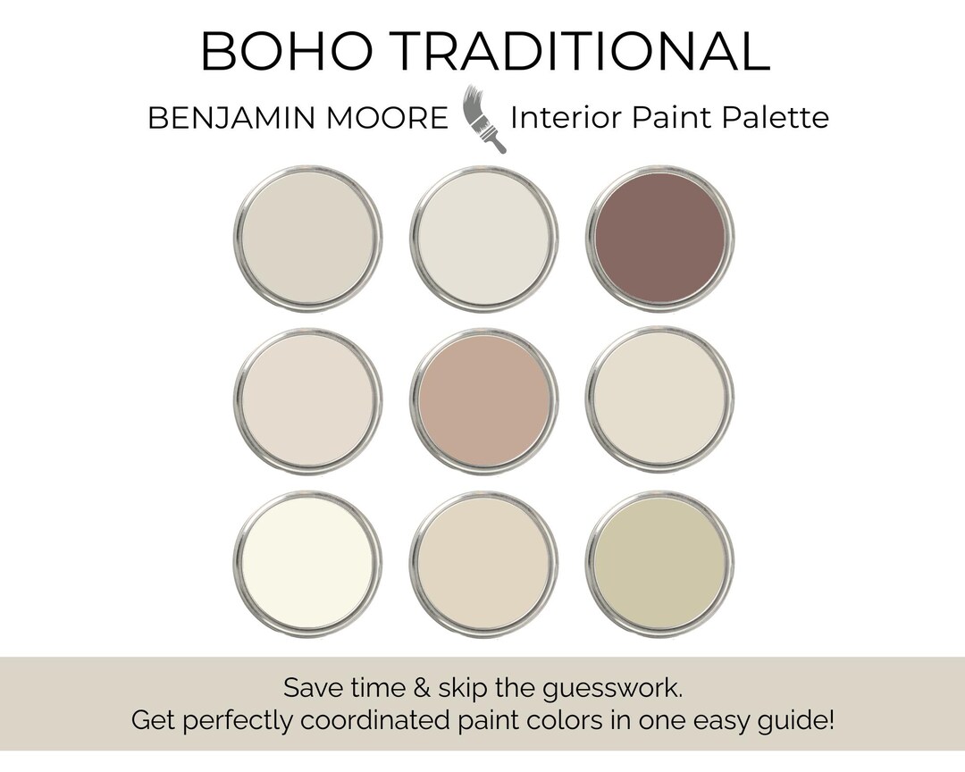 Boho Paint Colors, Bohemian Paint Palette, Beige Paint Palette Benjamin ...