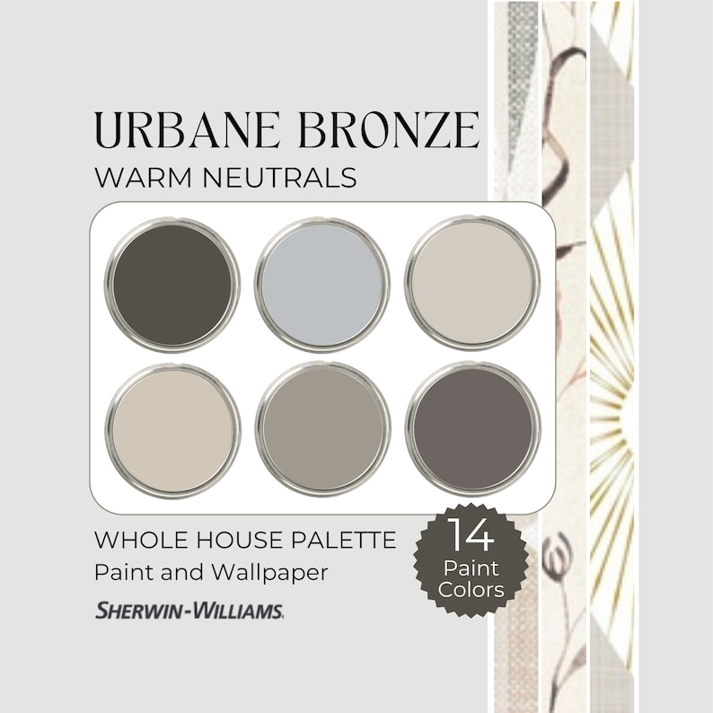 Urban Bronze Sherwin Williams Whole House Paint Palette Warm Neutral ...