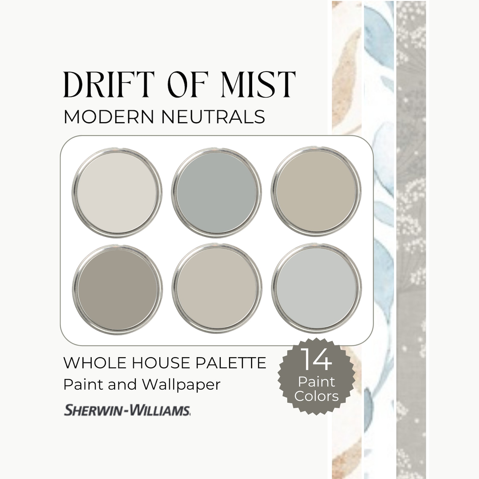 Drift of Mist Palette Sherwin Williams Color Palette 2024 Paint Palette ...