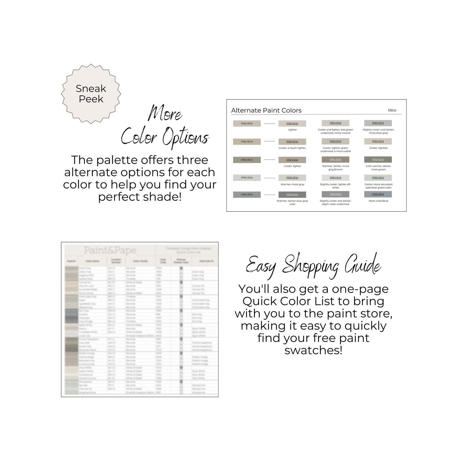 Sherwin Williams Greige Color Palette, Timeless Paint Colors, Warm ...