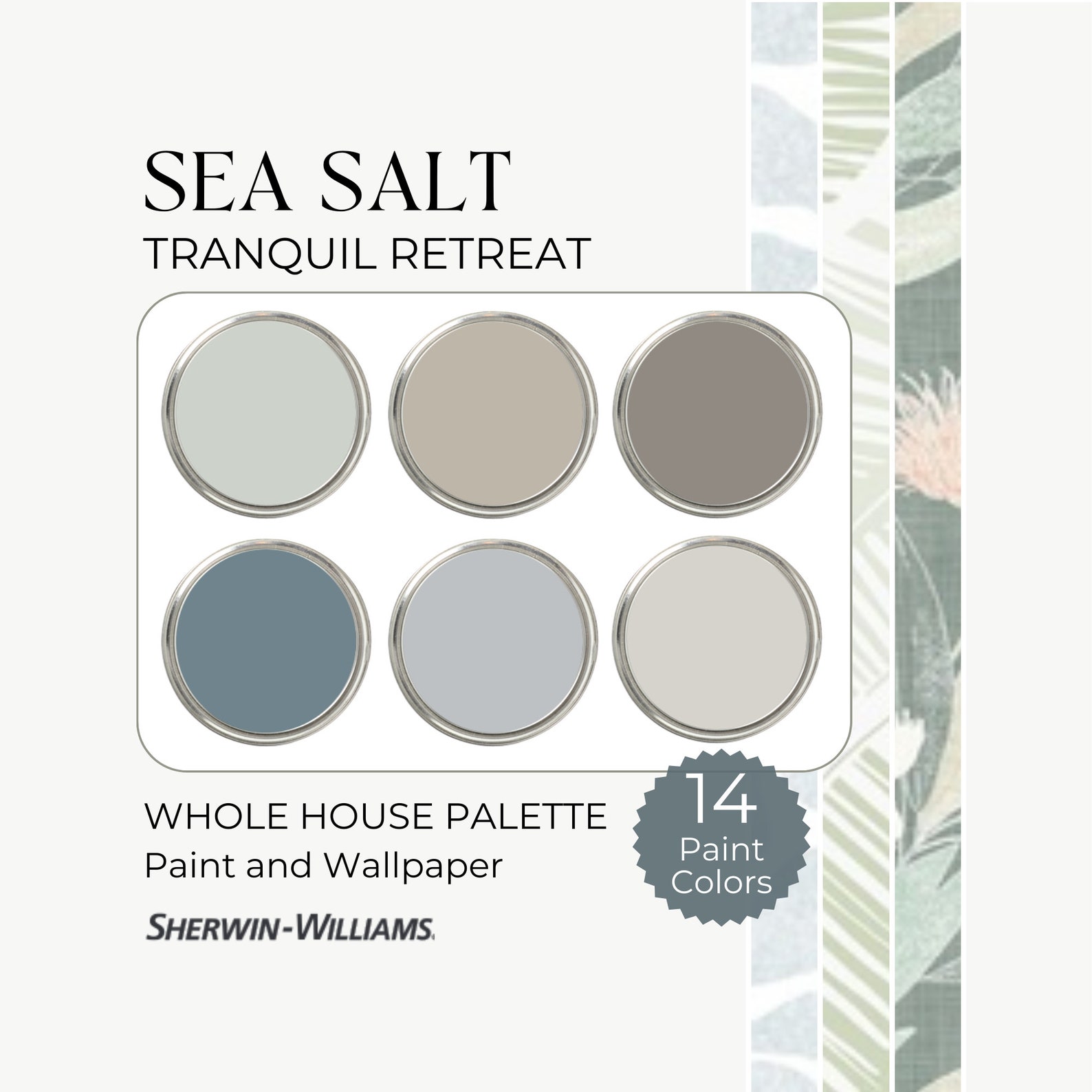 Sea Salt Paint Palette Sherwin Williams Coastal Blue Gray Paint ...