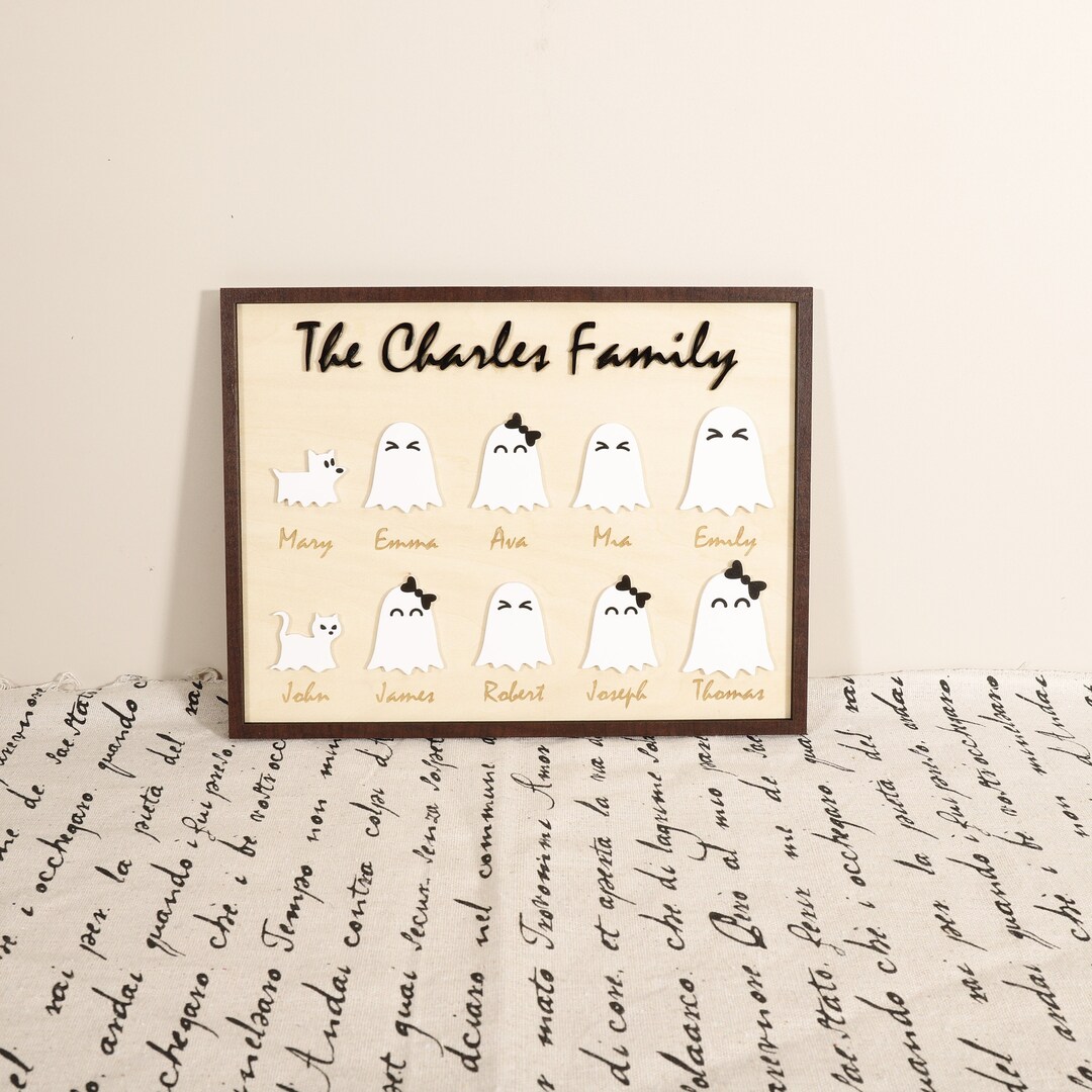 Personalized Ghost Family Sign Wooded Custom Name Ghost - Etsy Singapore