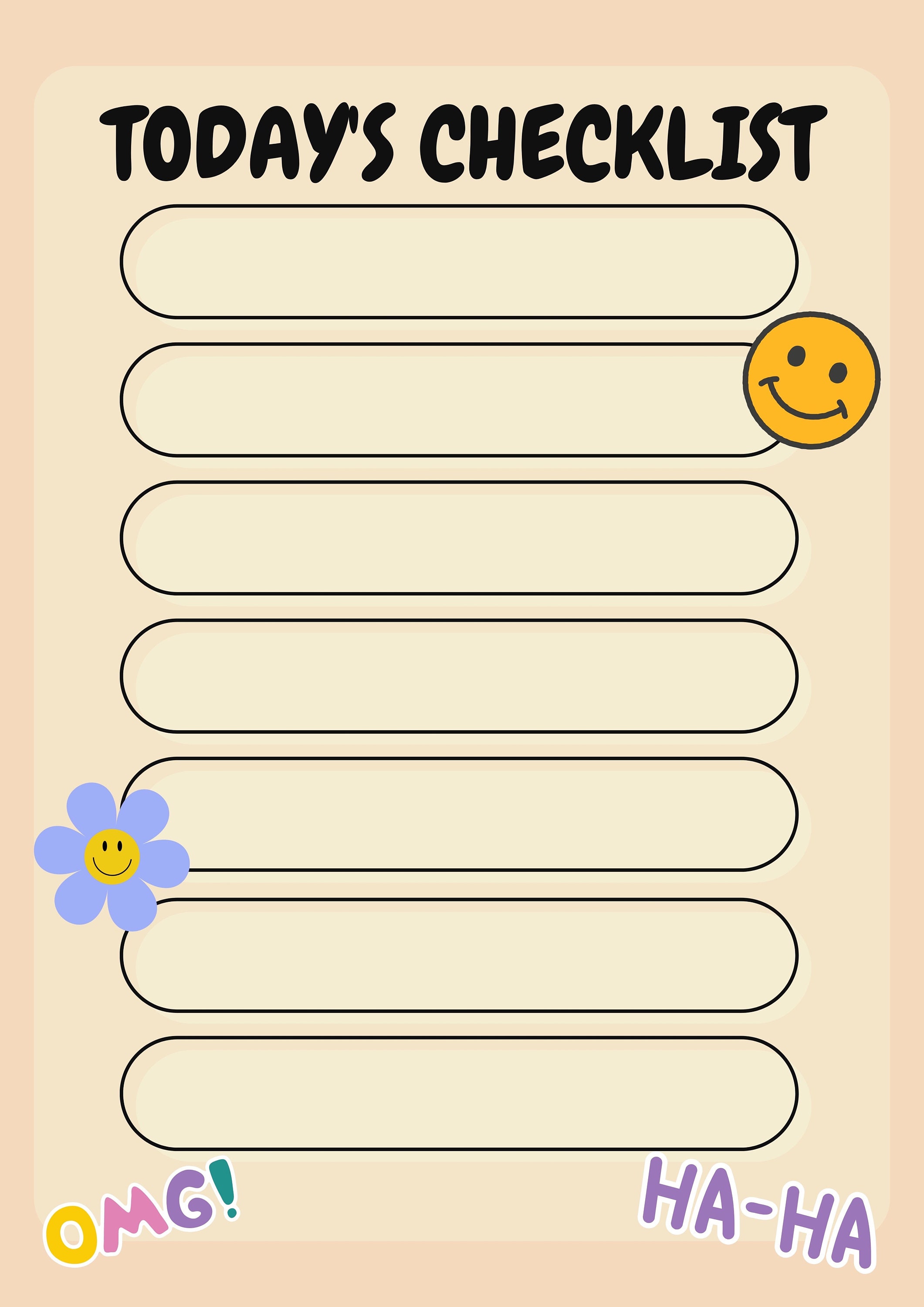 Checklist Template To-do - Etsy