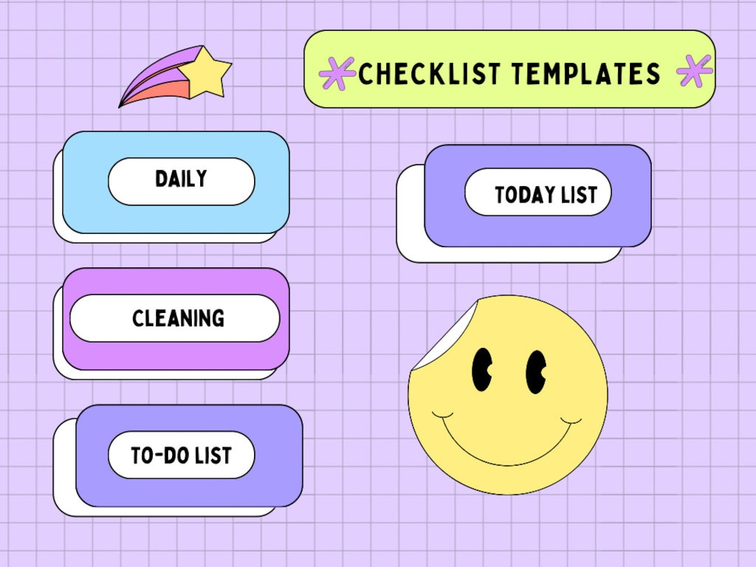 Checklist Template To-do - Etsy