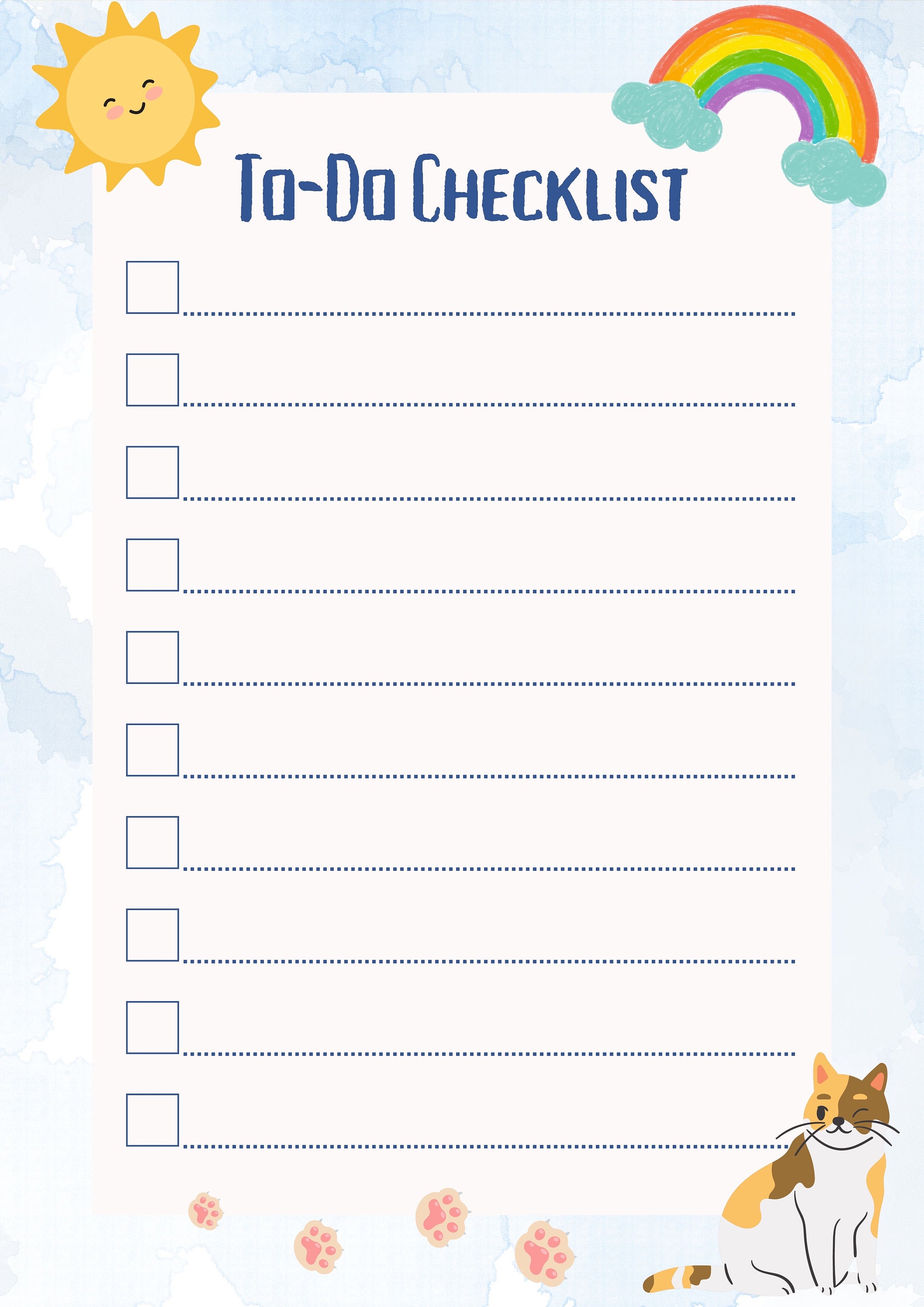 Checklist Template To-do - Etsy