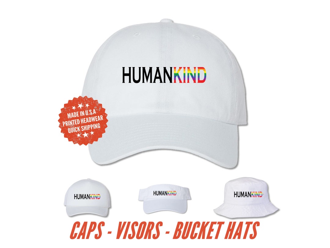 HUMANKIND Hat, LGBTQ Human Kind Cap, Printed Caps Sun Visors Bucket ...