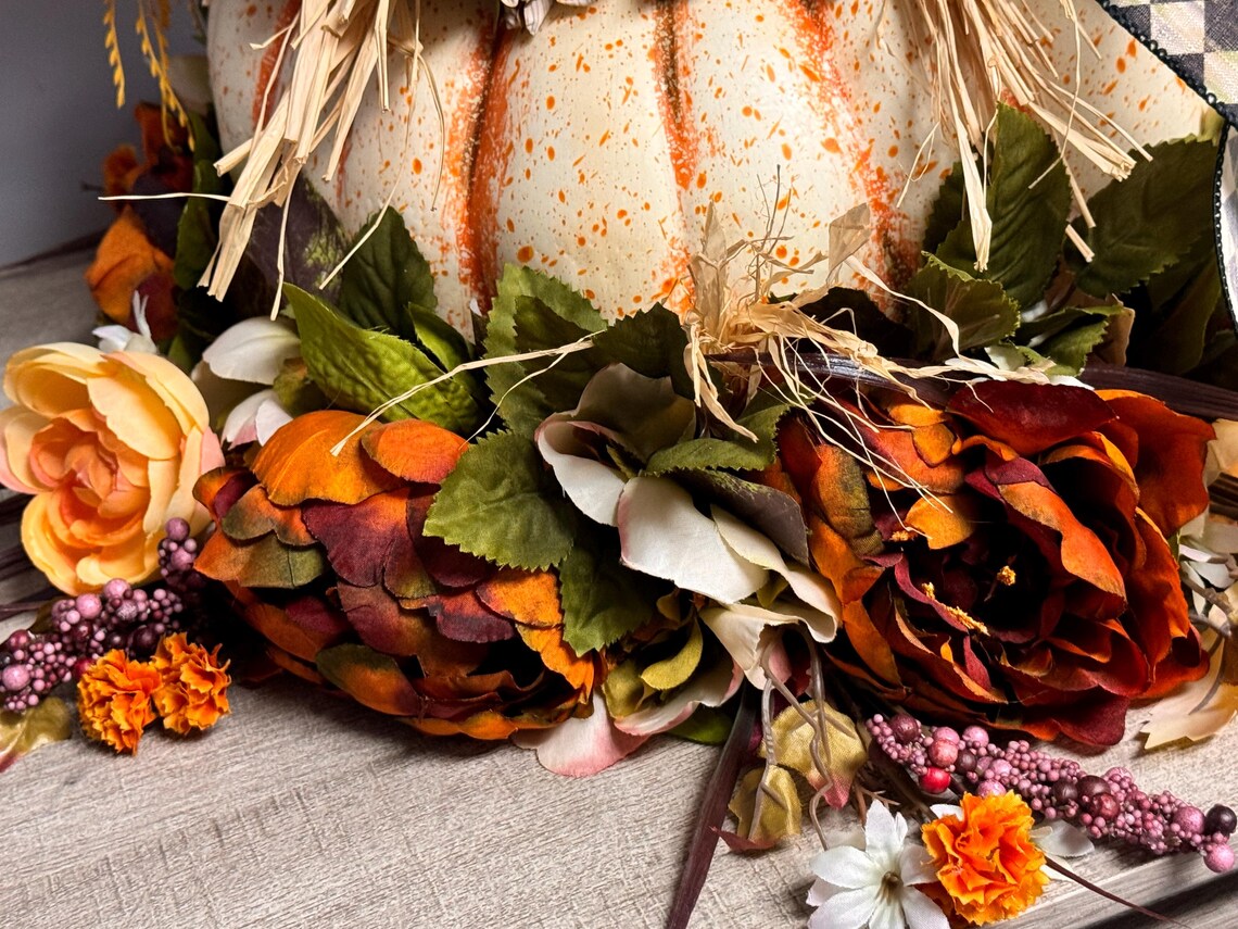 Handcrafted Three Tier 27 Fall Floral Pumpkin Topiary - Etsy