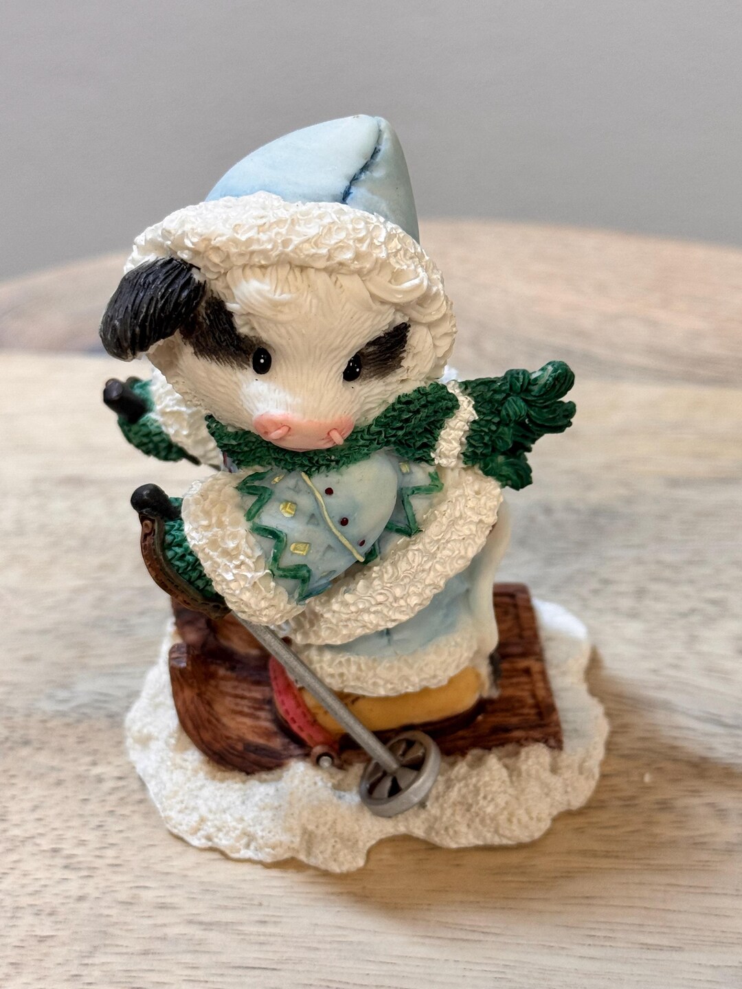Vintage 1996 Enesco Mary Moo Moos January Ski Moo Later 257443 ...