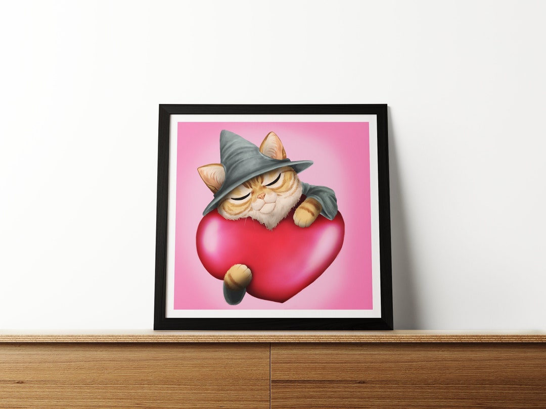 Gandalf the Gentle Art Print Cute Cat Love Tolkien - Etsy