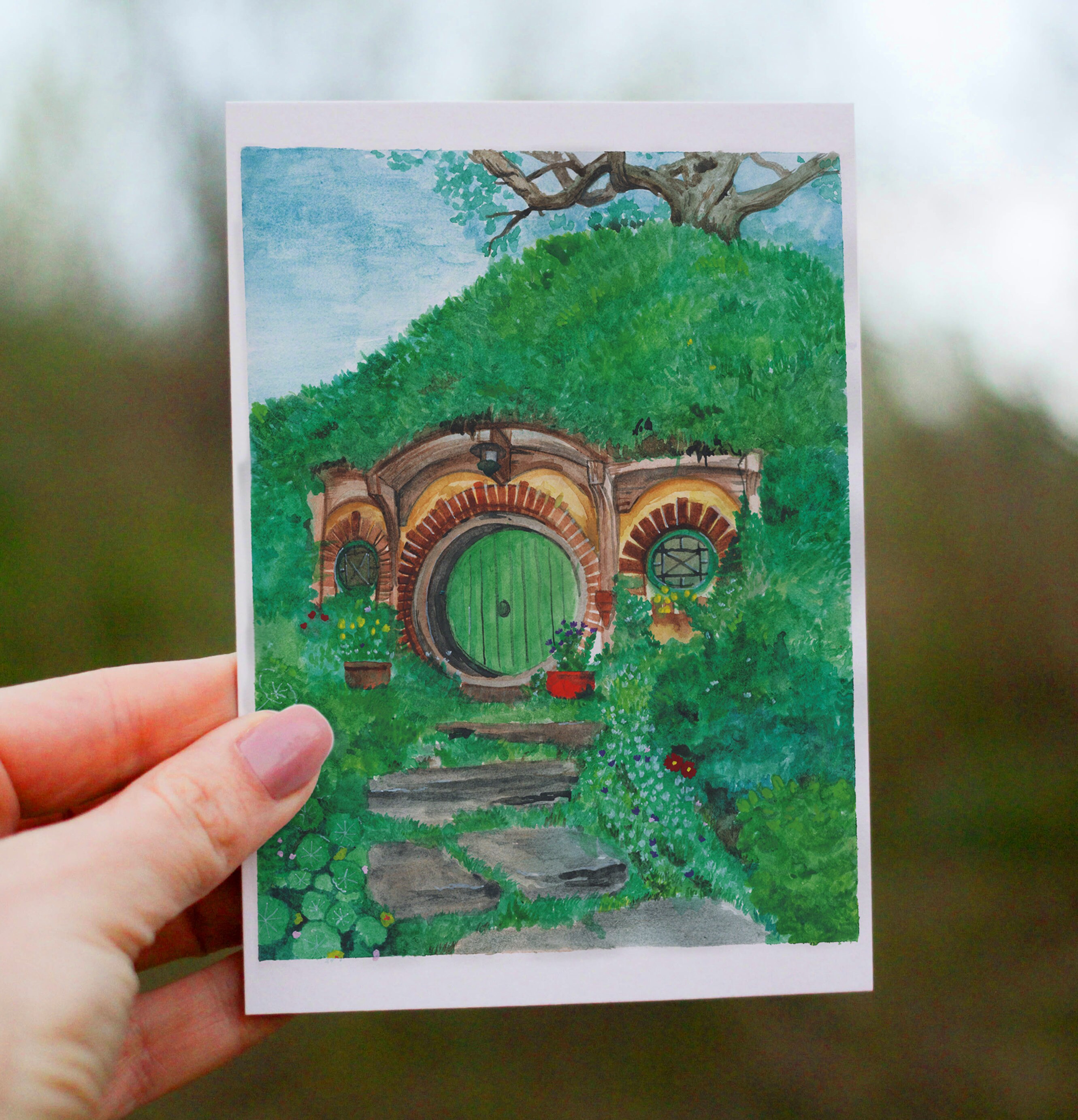 Hobbit Hole Art Print Painting Tolkien Illustration Wall - Etsy
