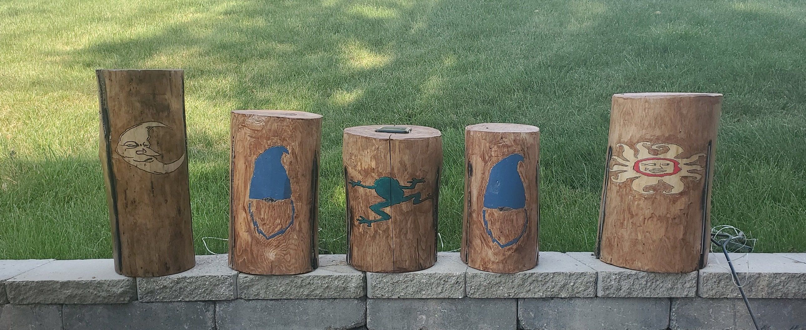 Solar Powered Garden/porch Log Lights - Etsy