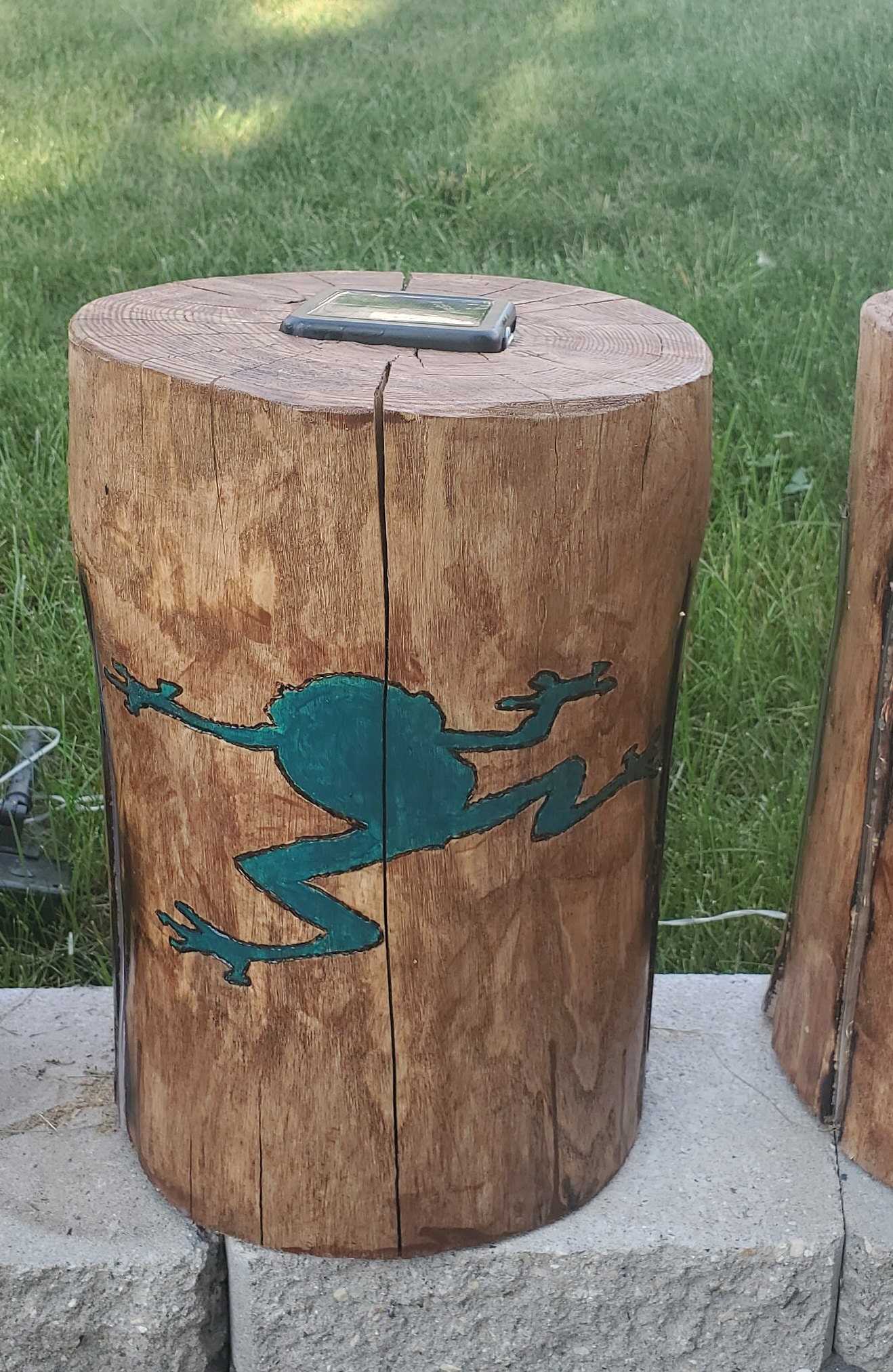 Solar Powered Garden/porch Log Lights - Etsy