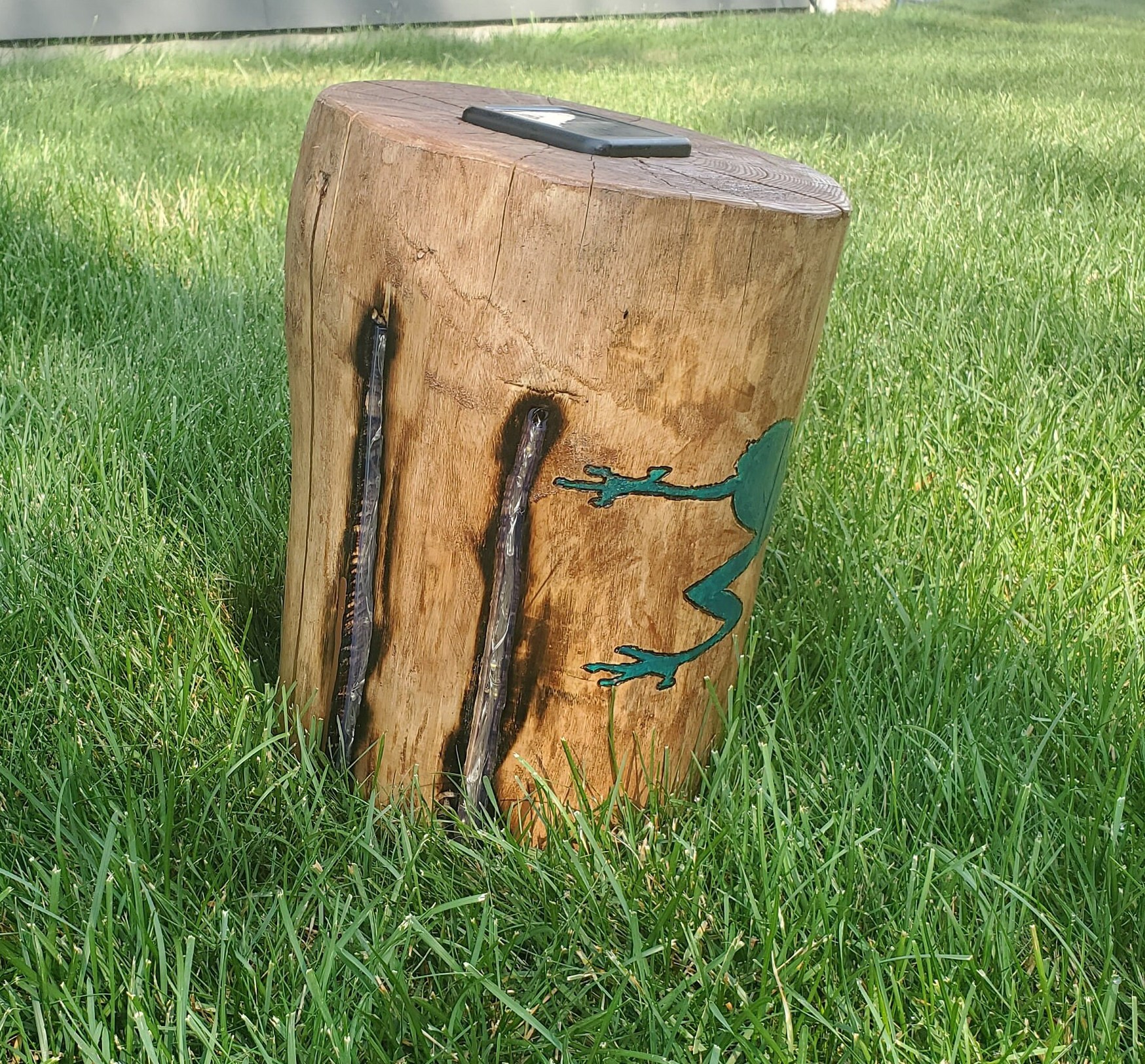 Solar Powered Garden/porch Log Lights - Etsy