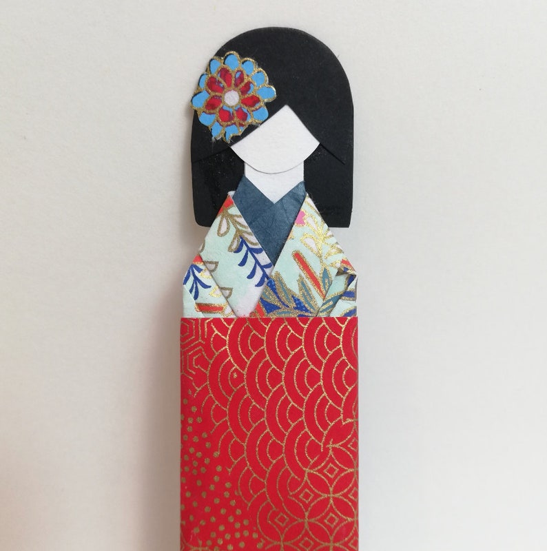 Origami Bookmark - Lady Sakura - Handmade - Etsy