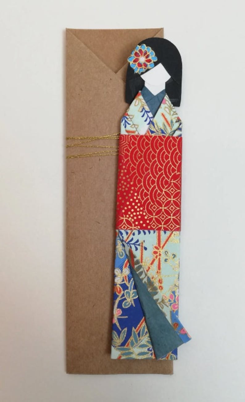 Origami Bookmark Lady Sakura Handmade - Etsy