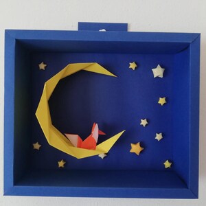 Fox on the Moon - Decorative Paper Artwork - Etsy