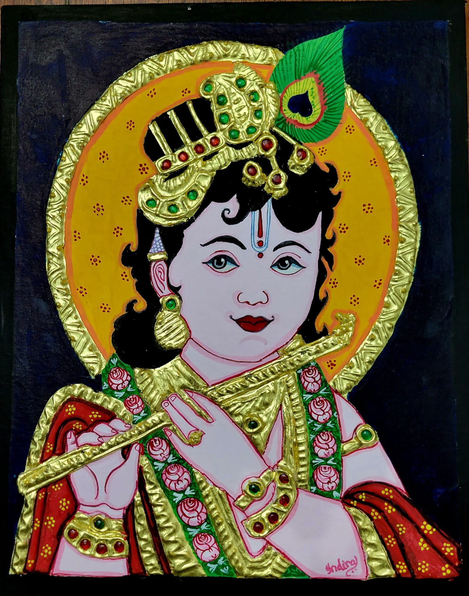 Custom-made Krishna Tanjore Painting - Etsy