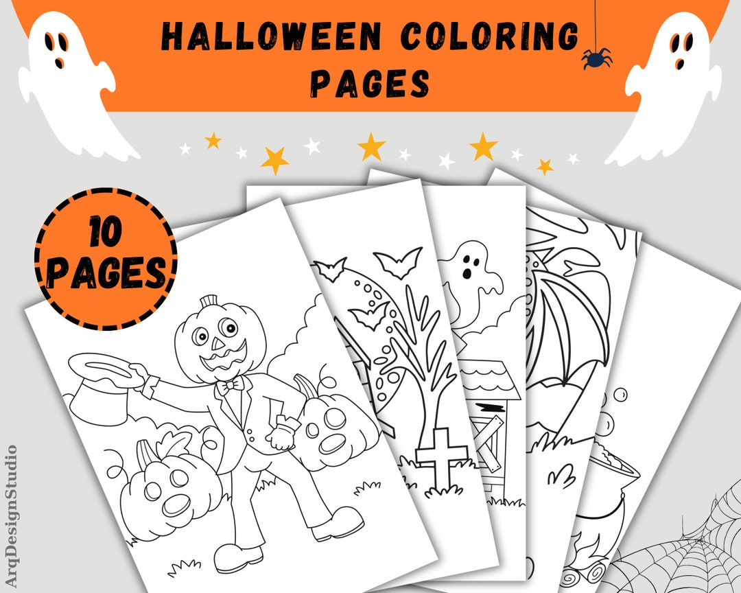 Halloween Coloring Pages, Cute Halloween Activity, Non Scary Halloween ...