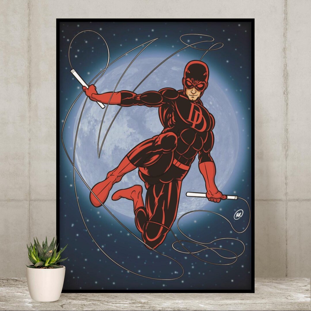 Marvel Comics: Daredevil Character Original Colourful Fan Art, Print ...