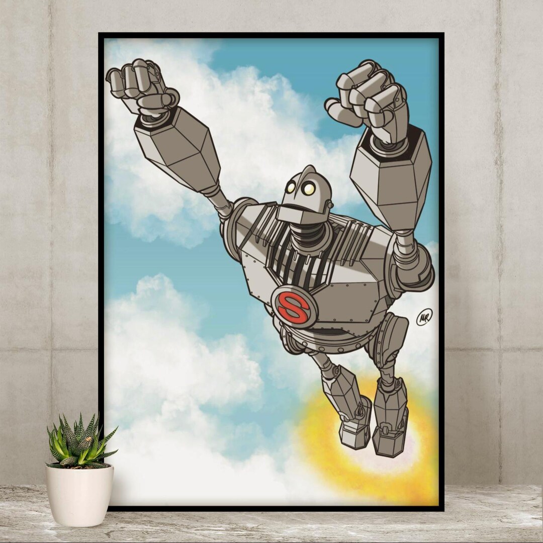 The Iron Giant Animated Film Character. Original Colourful Fan Art ...